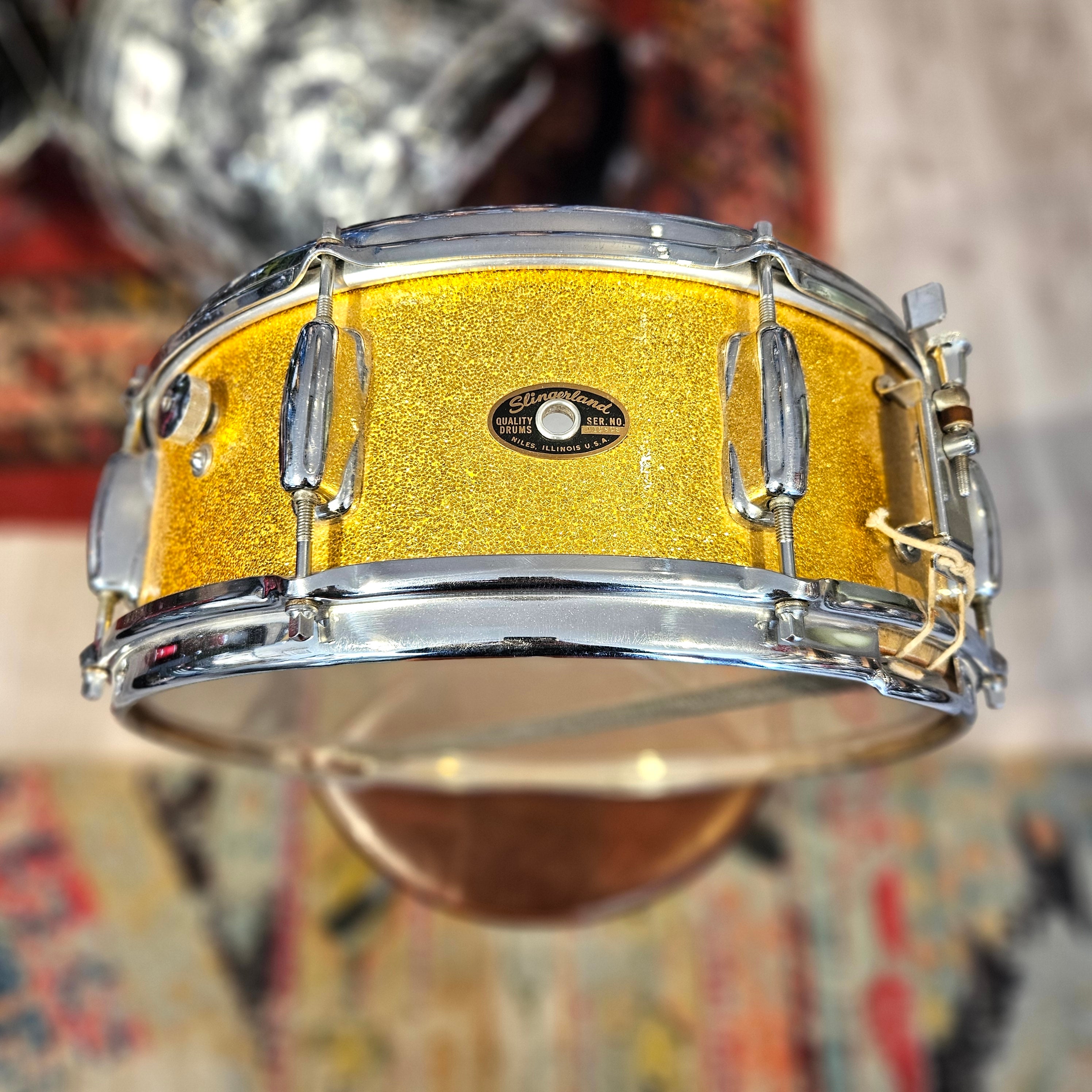 Slingerland Hollywood Ace 14x5.5" 3-ply Snare Drum - Gold Sparkle 1960s ...